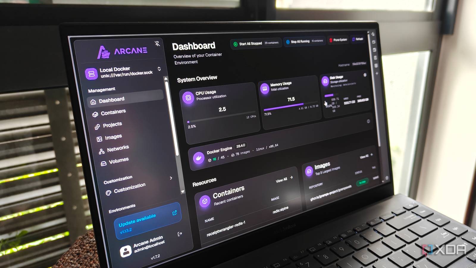 Arcane is a Portainer alternative with a modern, mobile-friendly interface