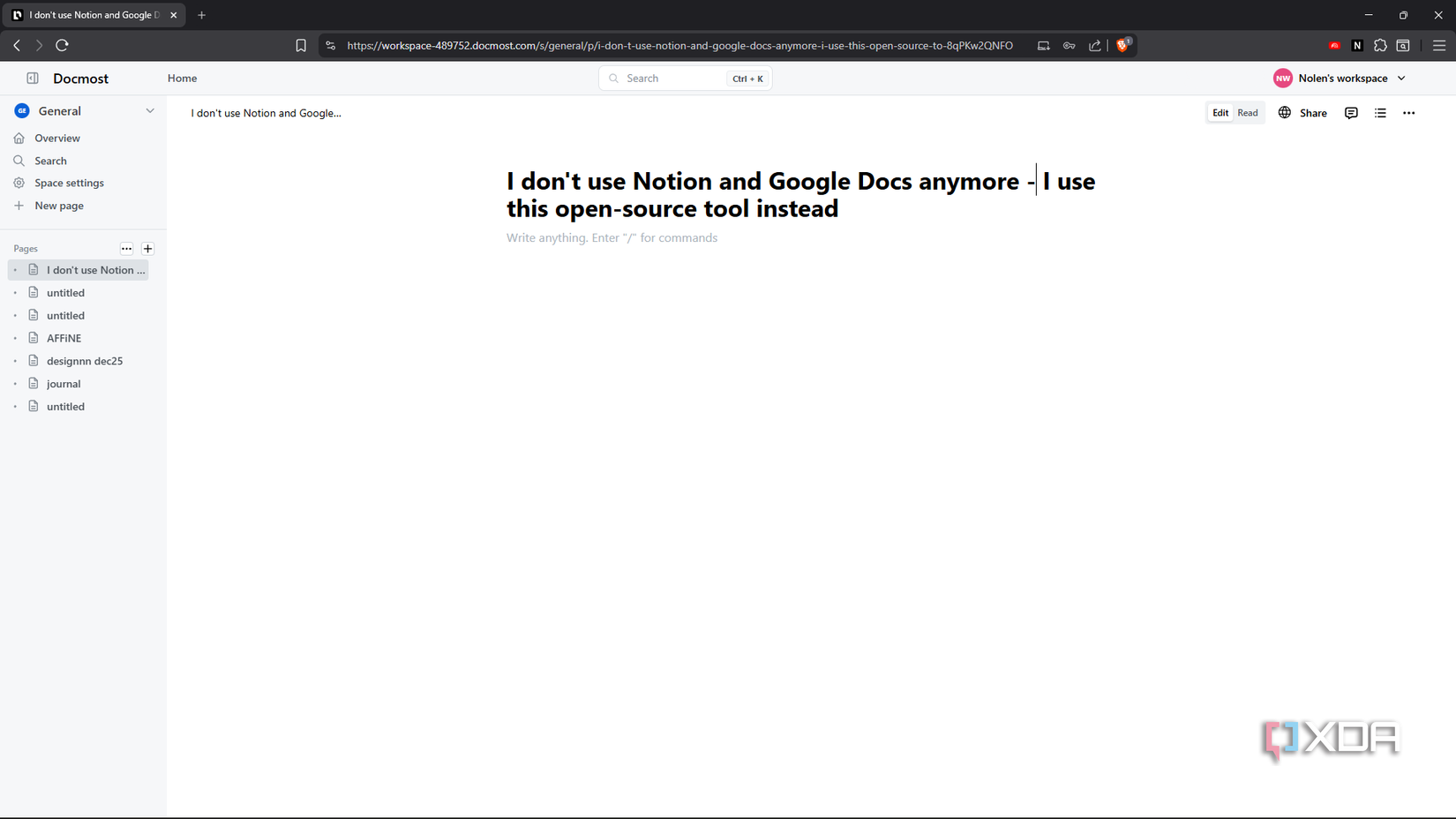 I don't use Notion and Google Docs anymore — I use this open-source ...