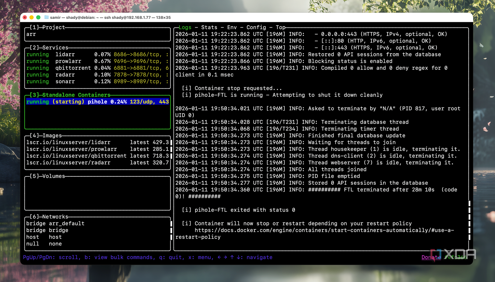 I replaced Portainer with Lazydocker and a terminal
