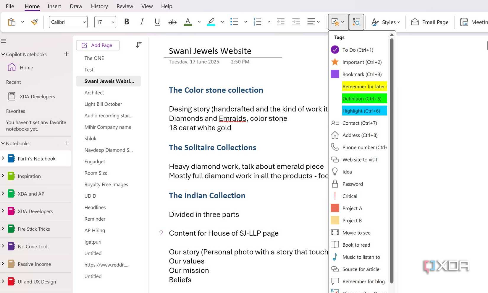 I started using tags in OneNote and I should have sooner