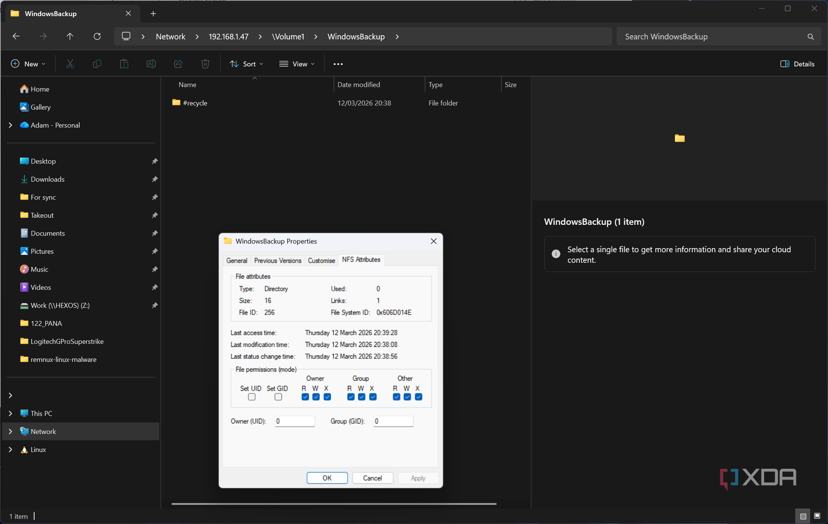 I stopped using SMB and switched to NFS for my Windows backups, and it ...