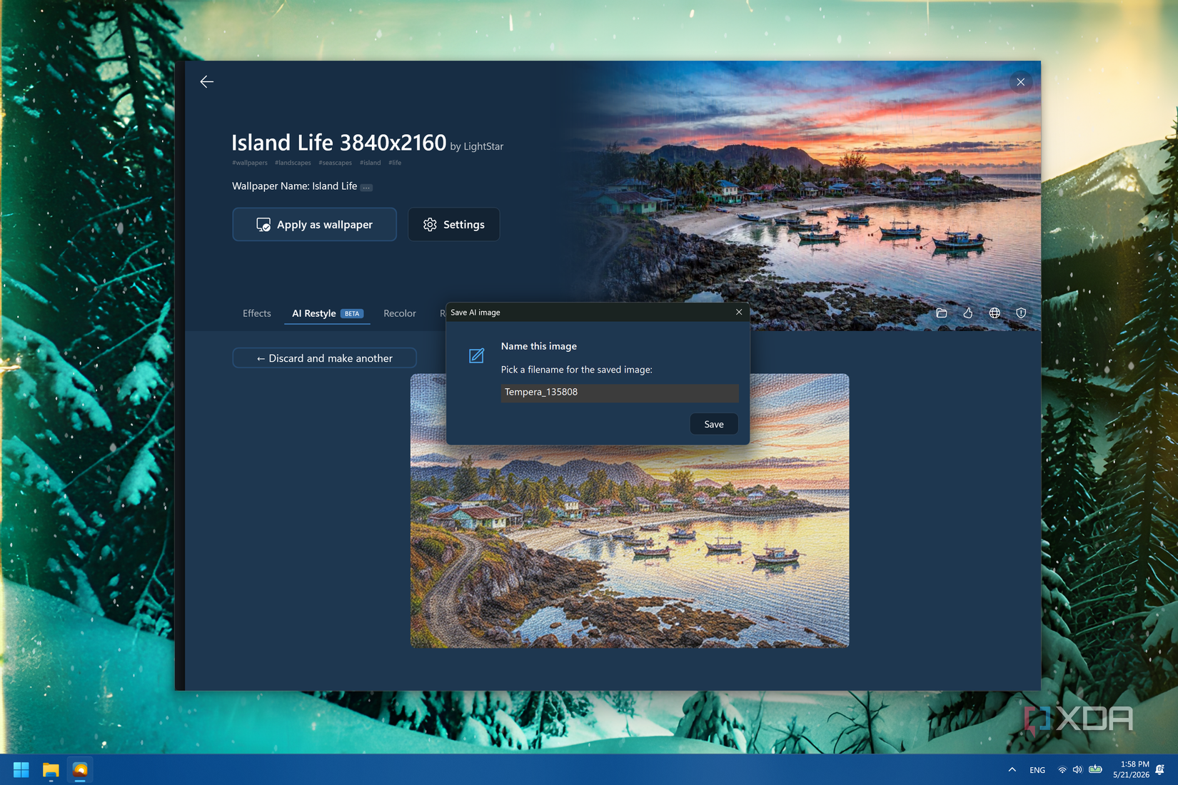 DeskScapes 2026 lets you generate and edit wallpapers entirely offline ...