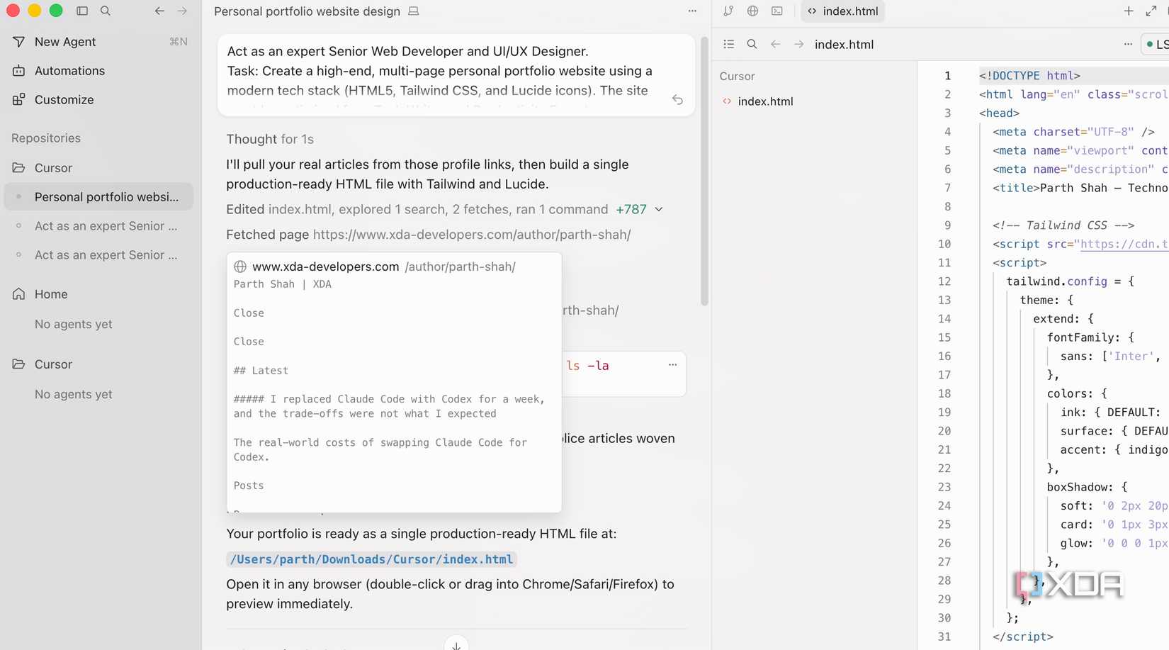 I stopped using Cursor to write code, and that's when it actually ...
